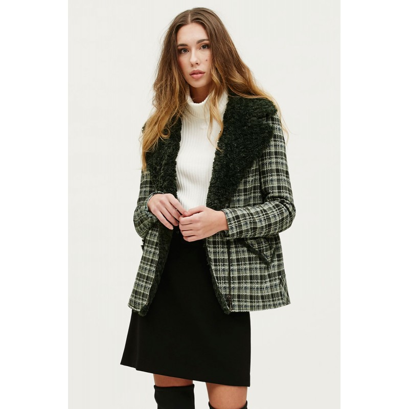 Cazadora OKY COKY solapa verde - Tienda de Ropa Online - Boutique Valentina